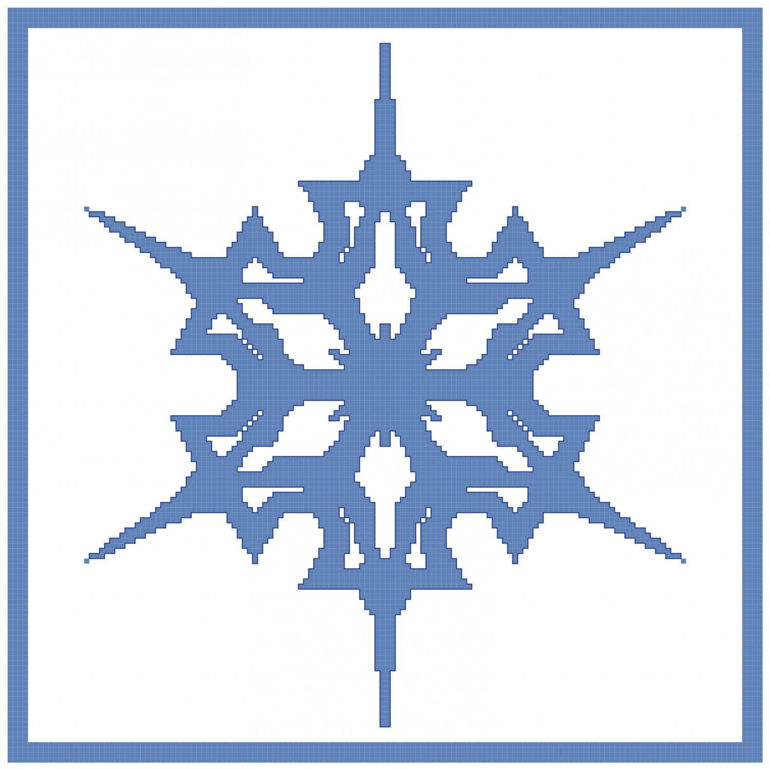 Blue Snowflake 5 Pattern Chart Graph