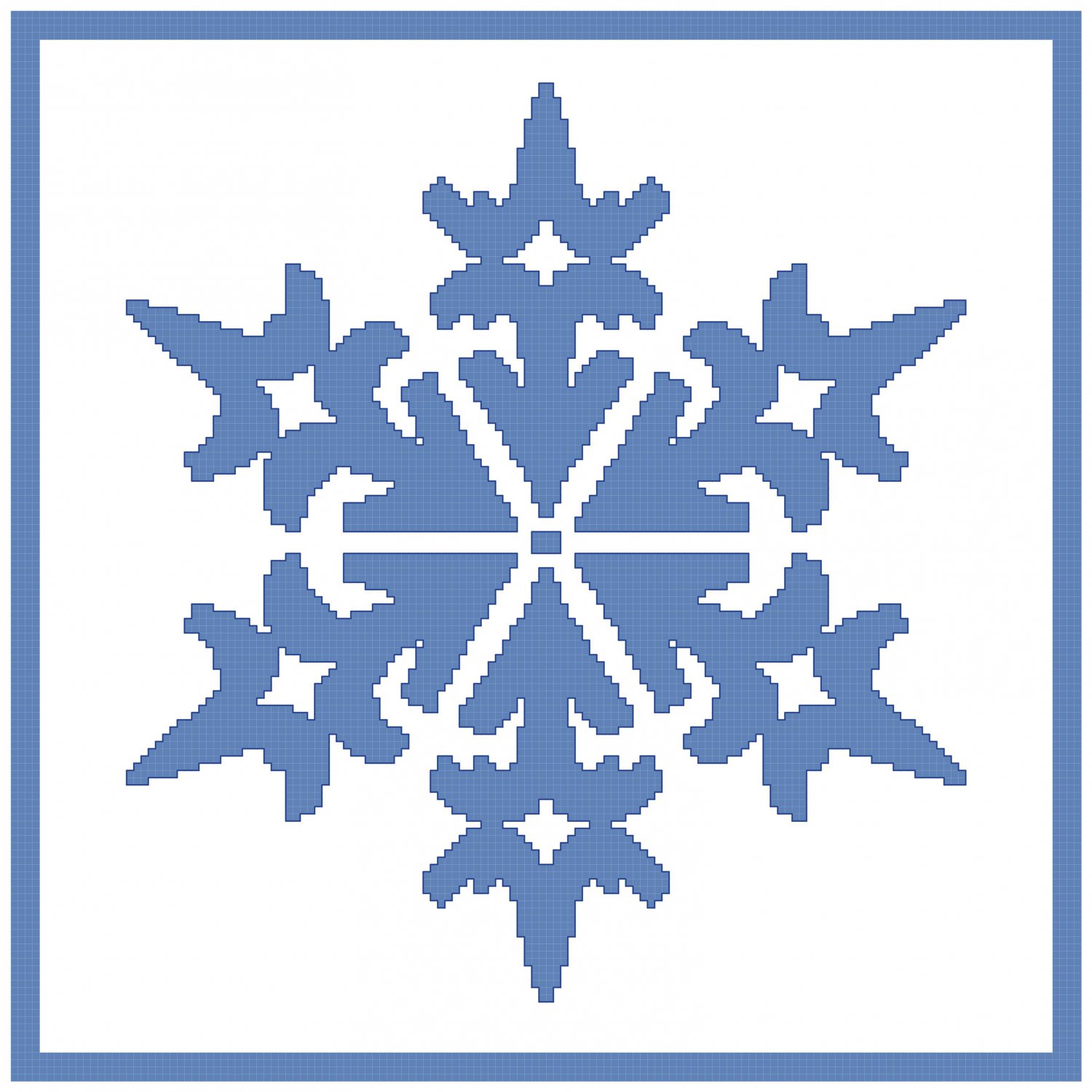 Blue Snowflake 4 Pattern Chart Graph