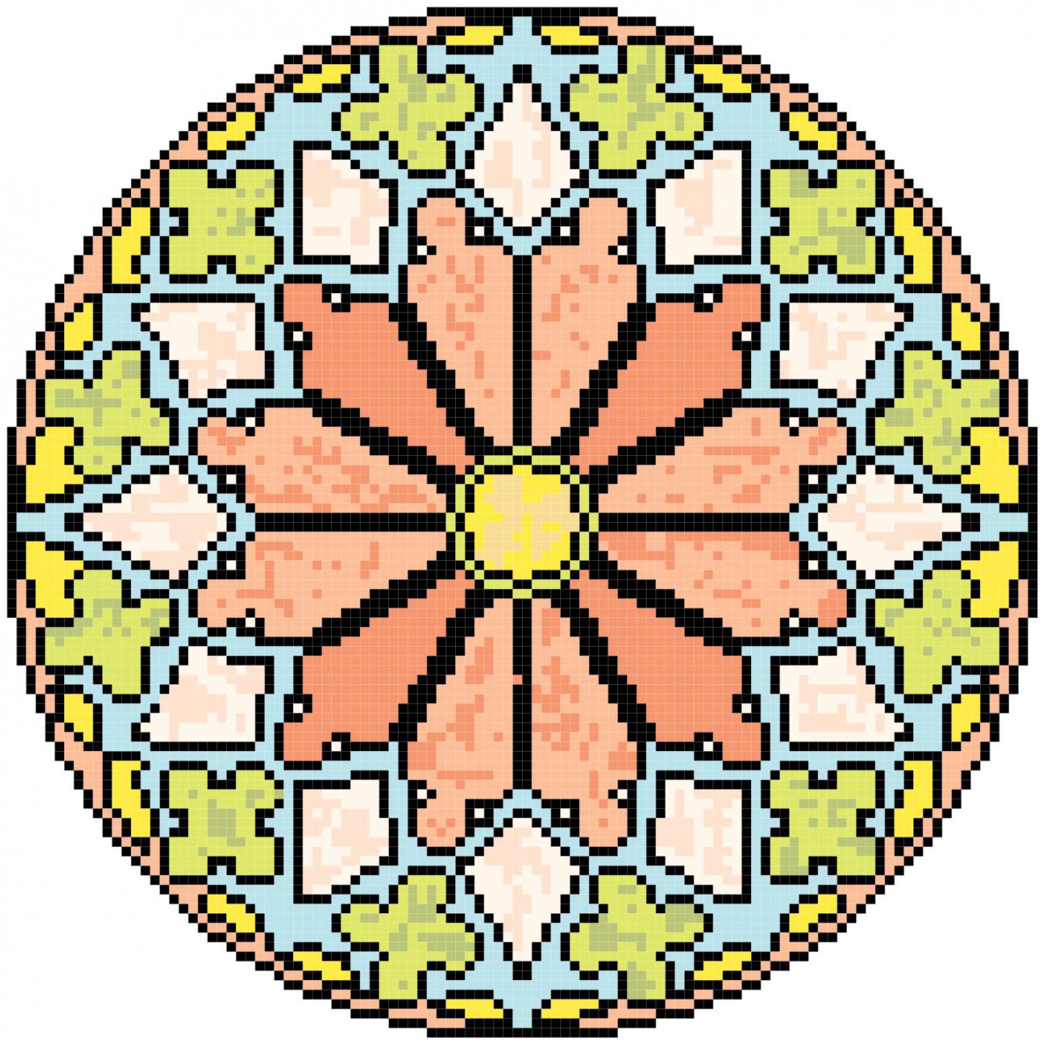 Daisy Mandala Pattern Chart Graph