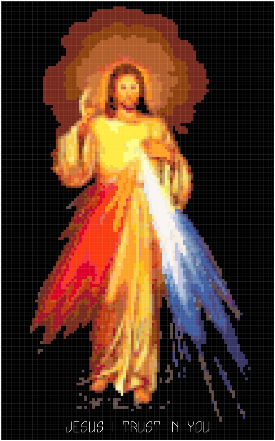 Divine Mercy 1 Pattern Chart Graph