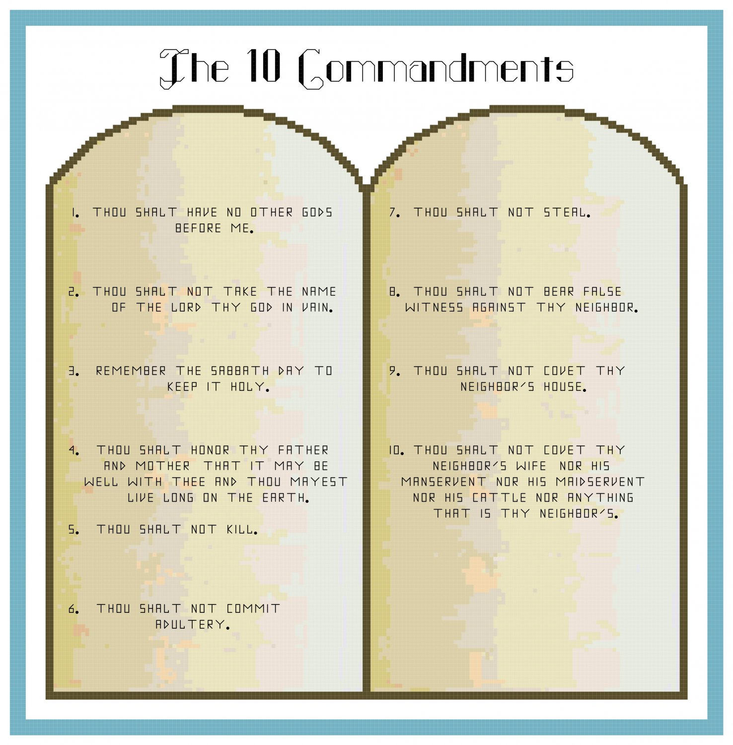 The Ten Commandments Pattern Chart Graph