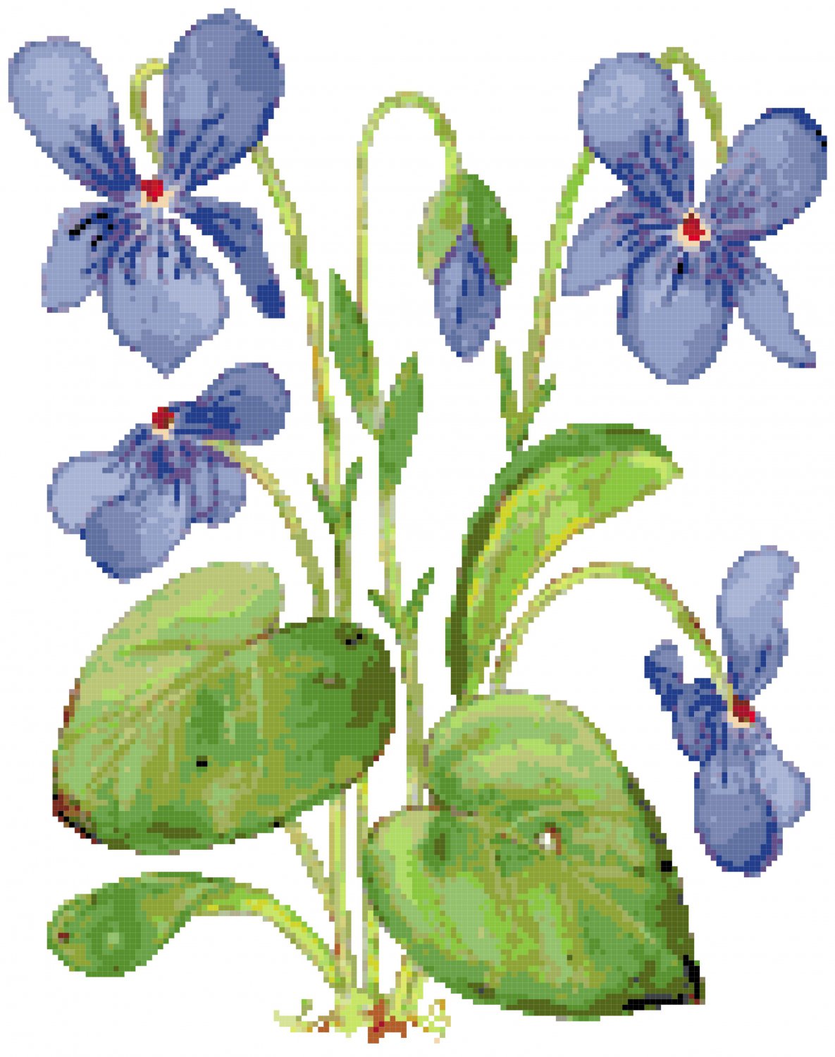 Wood Violets Pattern Chart Graph