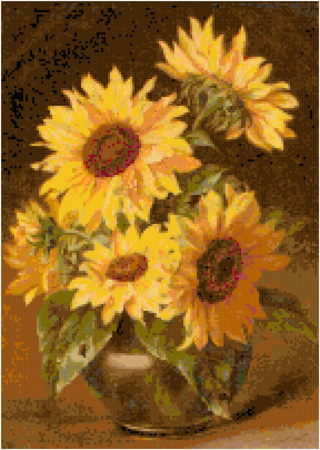 Sunflowers In A Vase Pattern Chart Graph