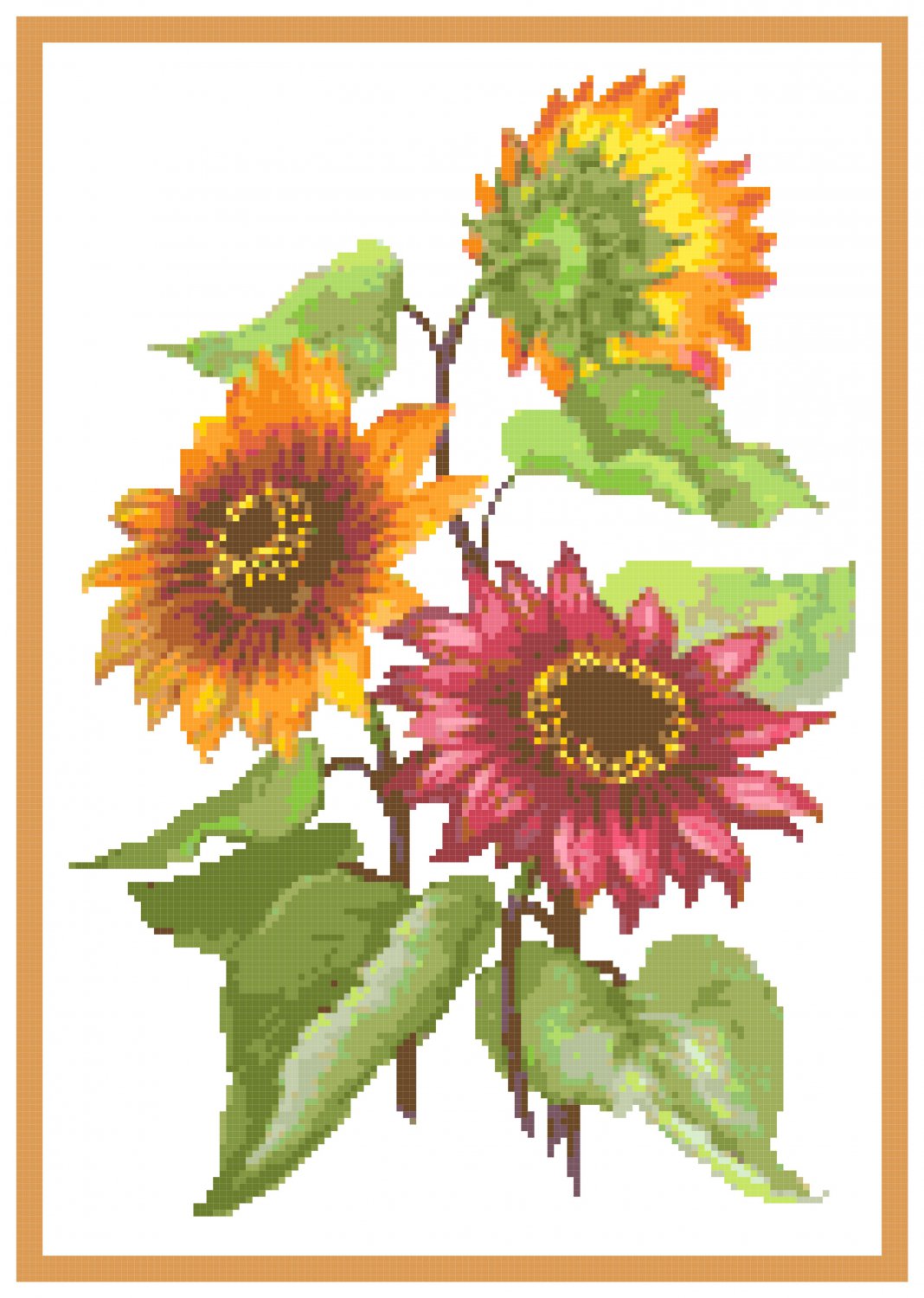 Vibrant Sunflowers Pattern Chart Graph