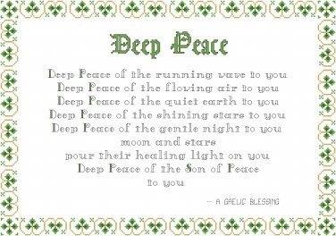 Deep Peace - A Gaelic Blessing Sampler Pattern Chart Graph