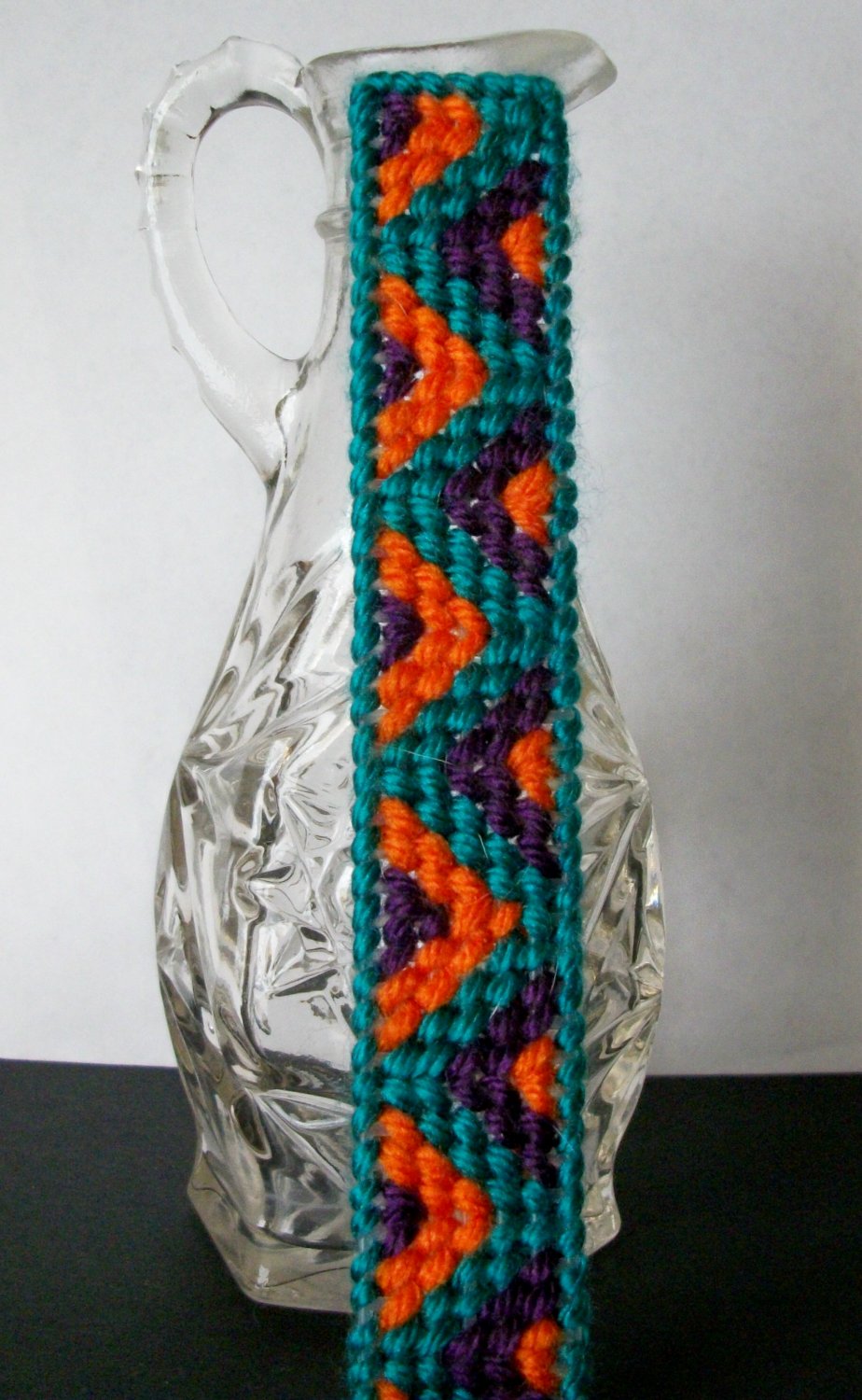 Handmade Plastic Canvas Triangles Bookmark