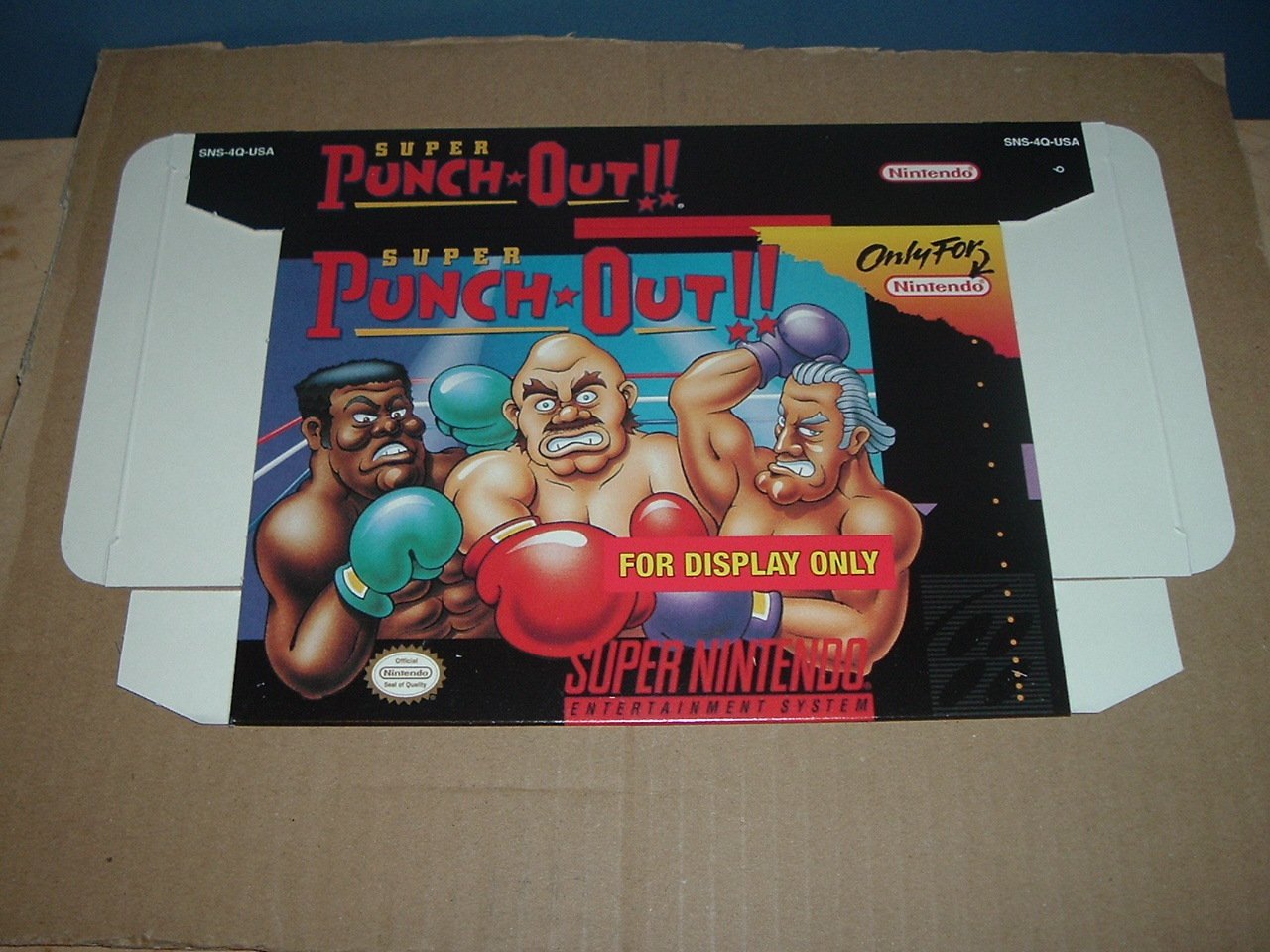 BRAND NEW Super Punch-Out! "FOR DISPLAY ONLY" Authentic SNES Game Box ...