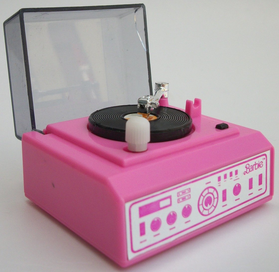 VINTAGE BARBIE DOLL DOLLHOUSE PINK RECORD PLAYER