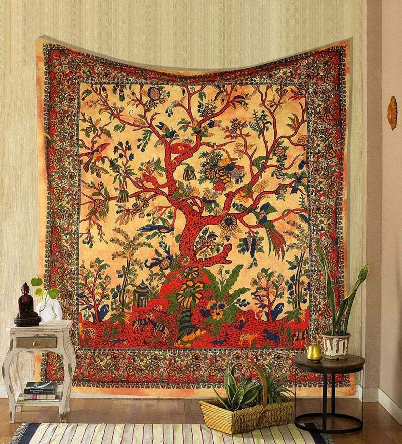 Celtic Tree of life Tapestry backdrop wall hanging bedspread gypsy home ...