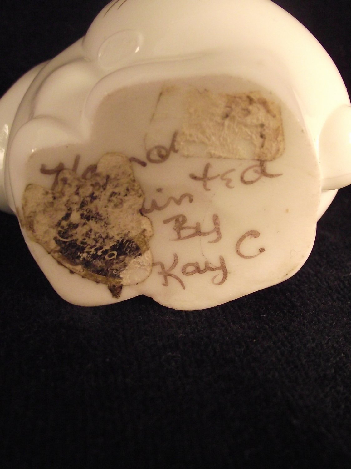 Vintage Fenton Art Glass Violets in the Snow Rabbit signed by Kay ...