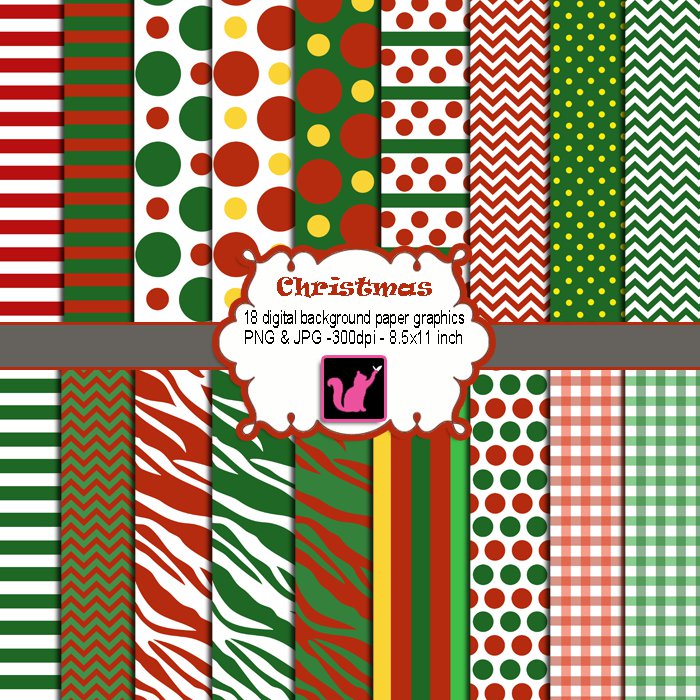 Christmas Holiday clipart digital background paper graphics