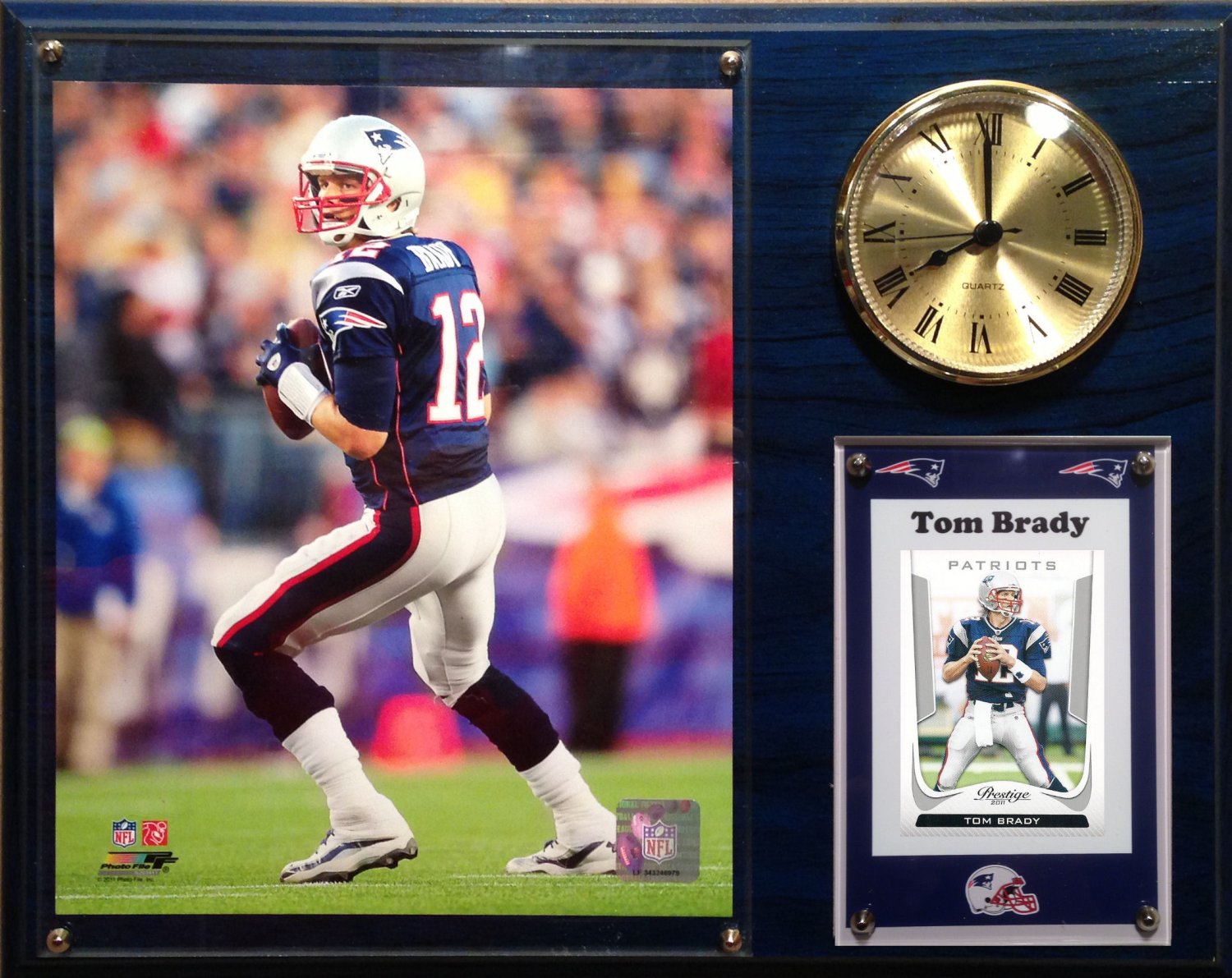 Tom Brady New England Patriots Photo Plaque clock.