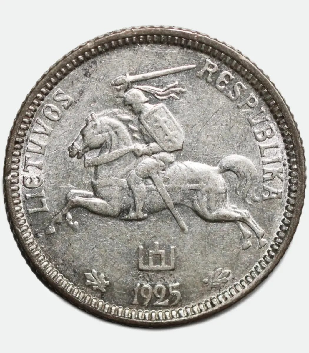 XF 1936 Lithuania 1 Litas Silver Coin - – Mare Variety (Kumelė)