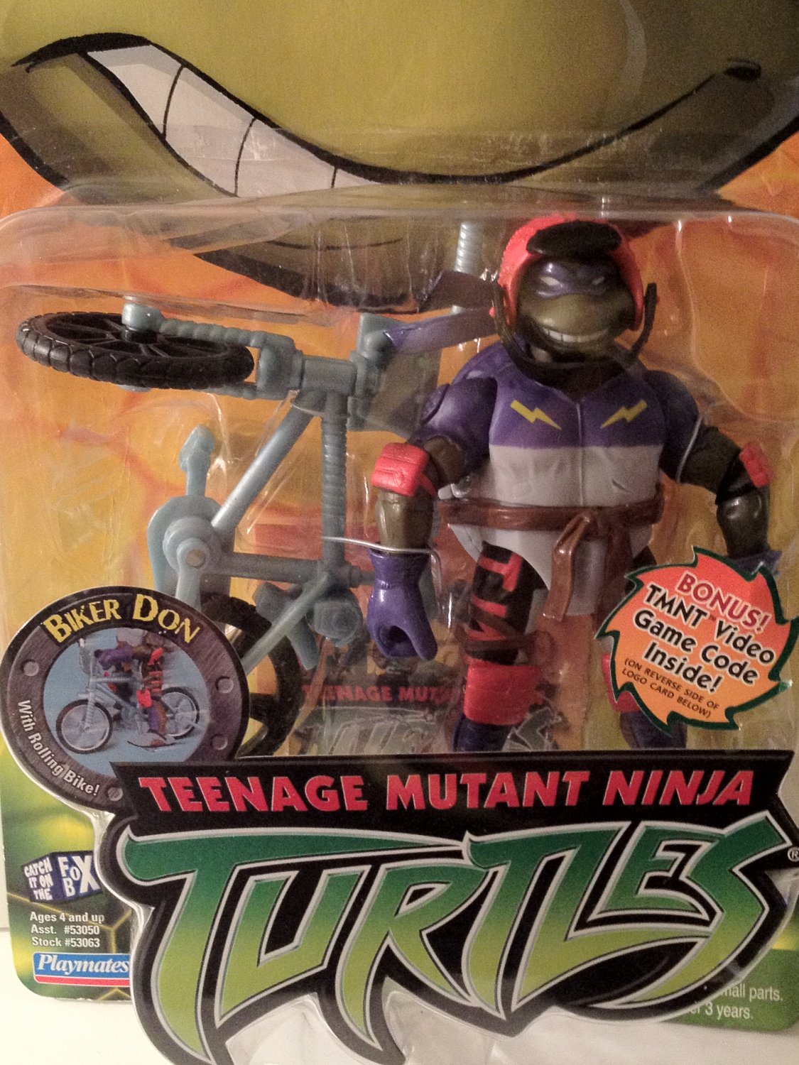 Playmates Teenage Mutant Ninja Turtles Biker Don Bike Riding Turtle ...