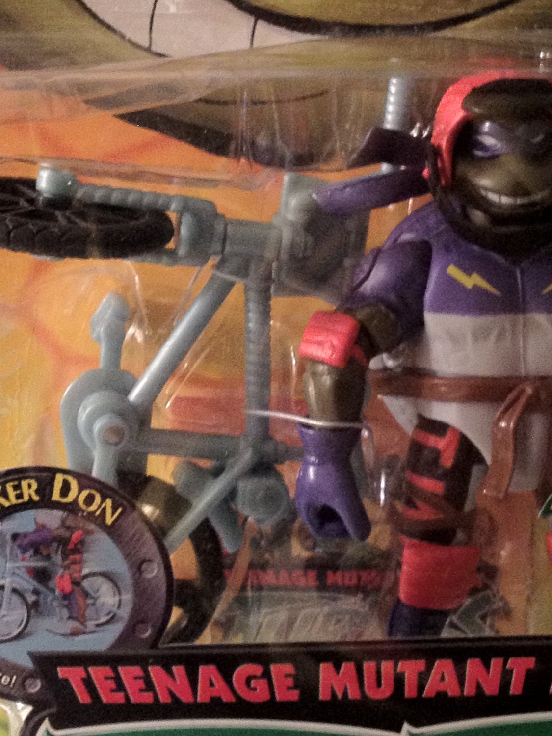 Playmates Teenage Mutant Ninja Turtles Biker Don Bike Riding Turtle ...
