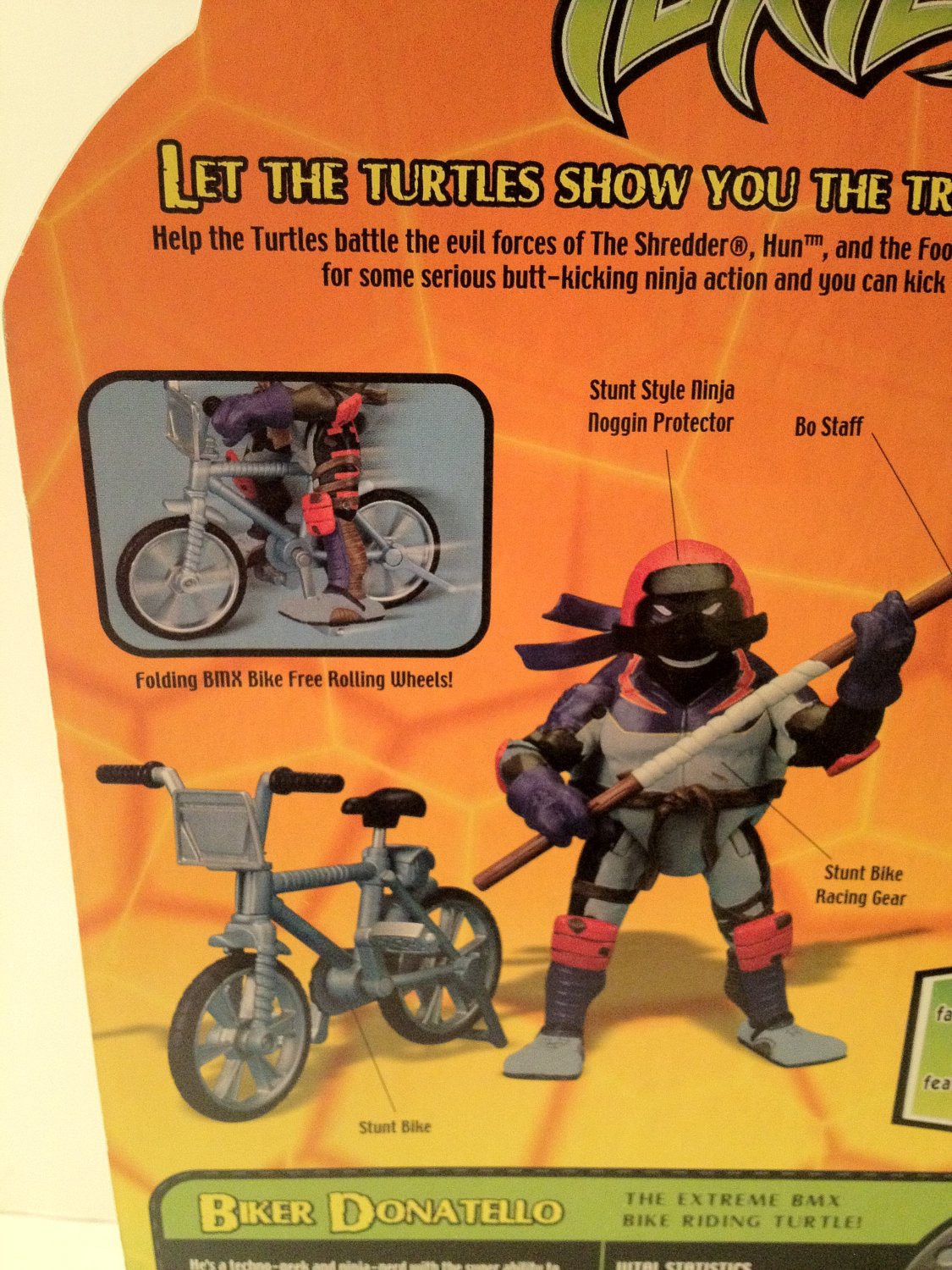 Playmates Teenage Mutant Ninja Turtles Biker Don Bike Riding Turtle ...