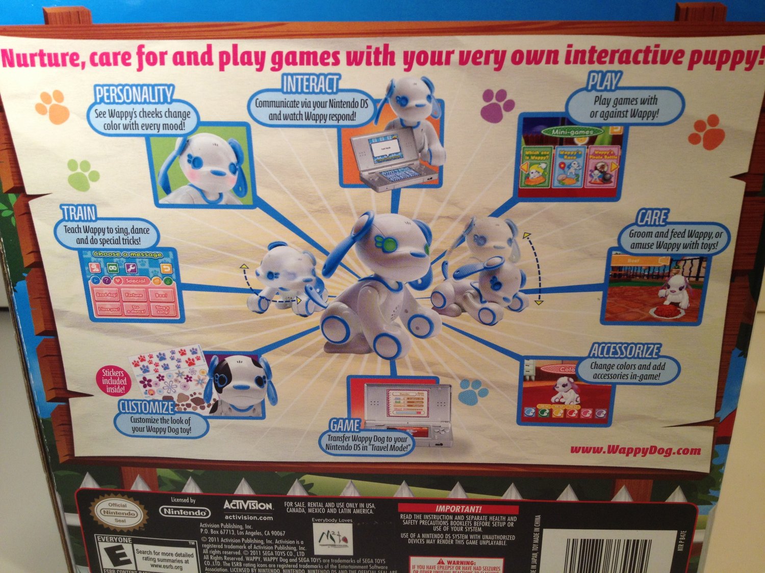 WappyDog & Nintendo DS Game Interactive Robotic Puppy 2 games in 1 ...