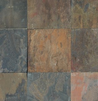 Slate Tile 8x8 Rustic Gold Polished