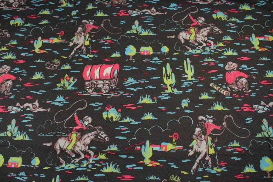 Cowboy Black 1 M Textured Jacquard Cotton ~ Cath Kidston