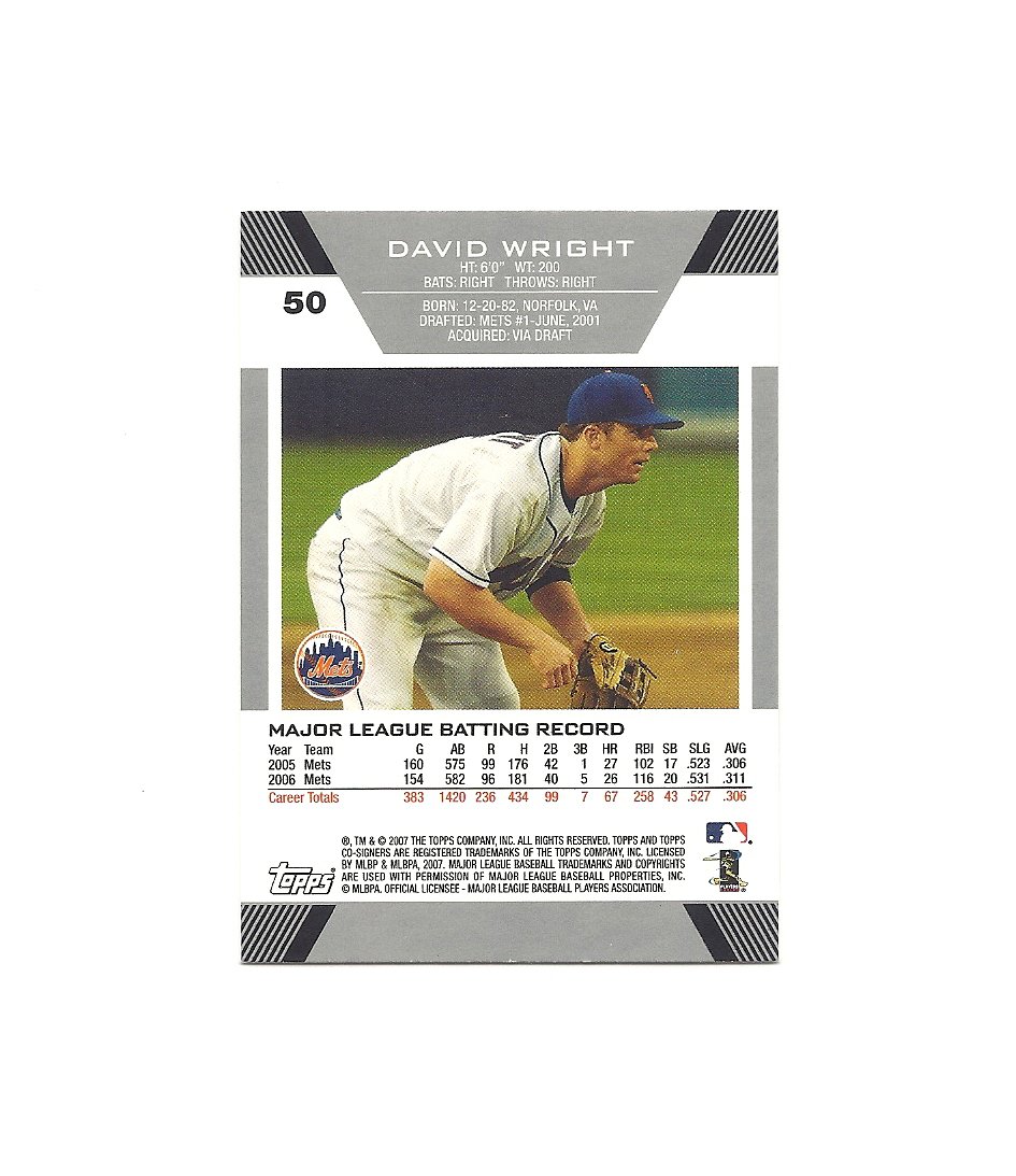 David Wright 2007 Topps Co-Signers #50 New York Mets