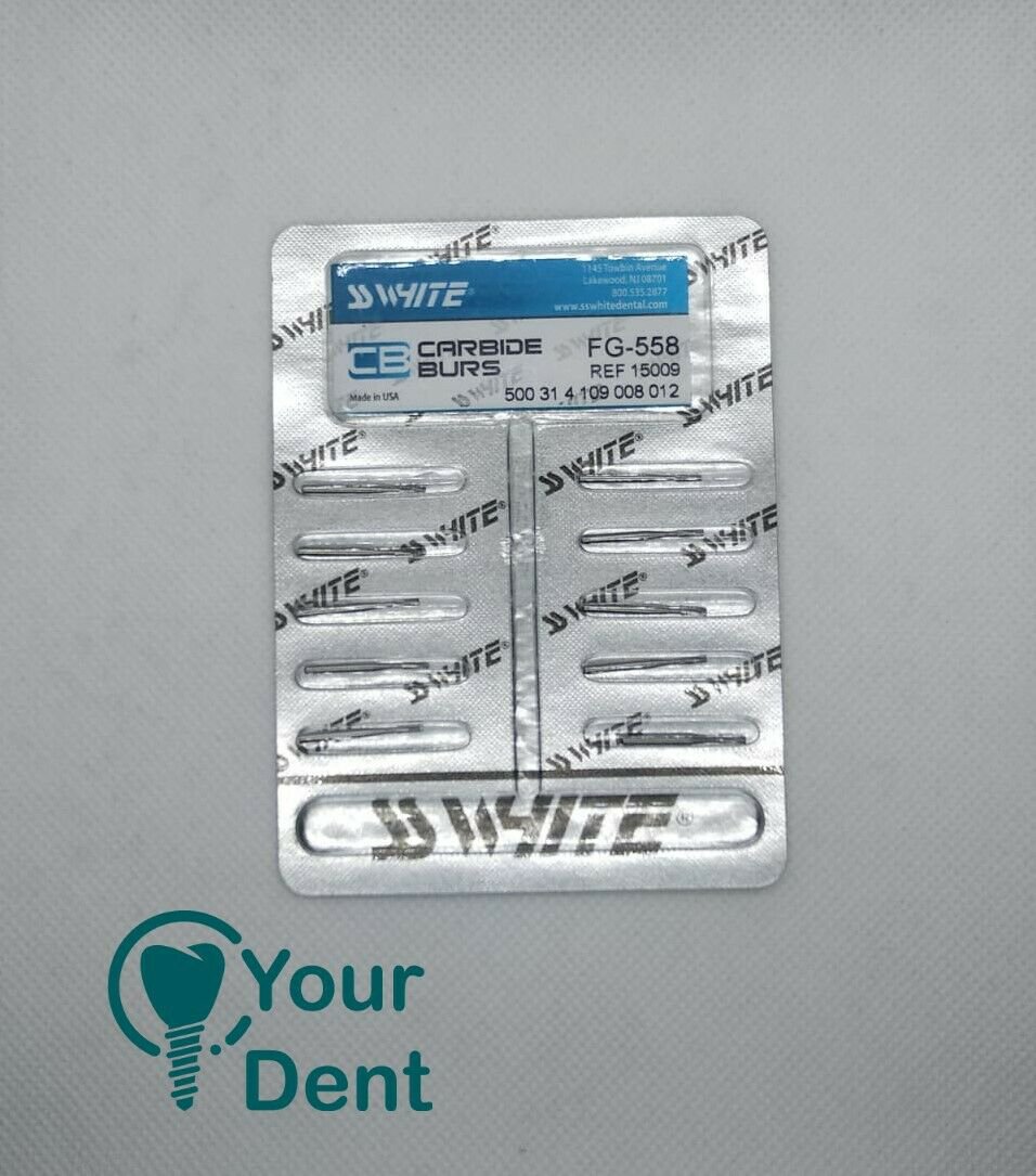 Dental Carbide Surgical Burs FG-558 Of SSWhite 5pcs- Free Shipping