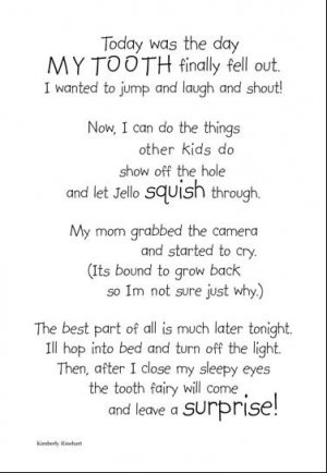 Lost Tooth Page Poem Scrapbook Sticker