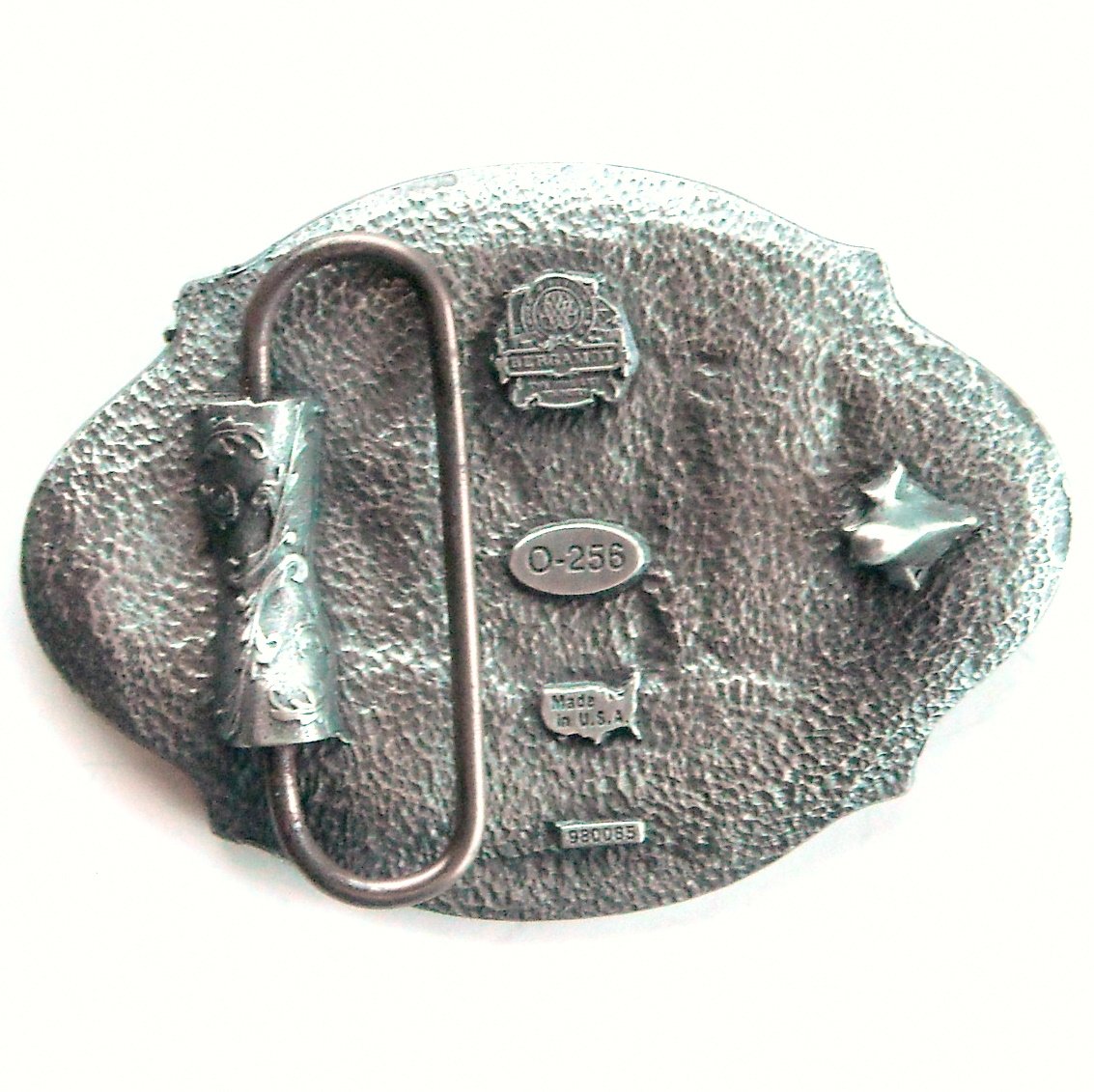 Carpenter Guaranteed To Perform Vintage Bergamot Pewter Belt Buckle