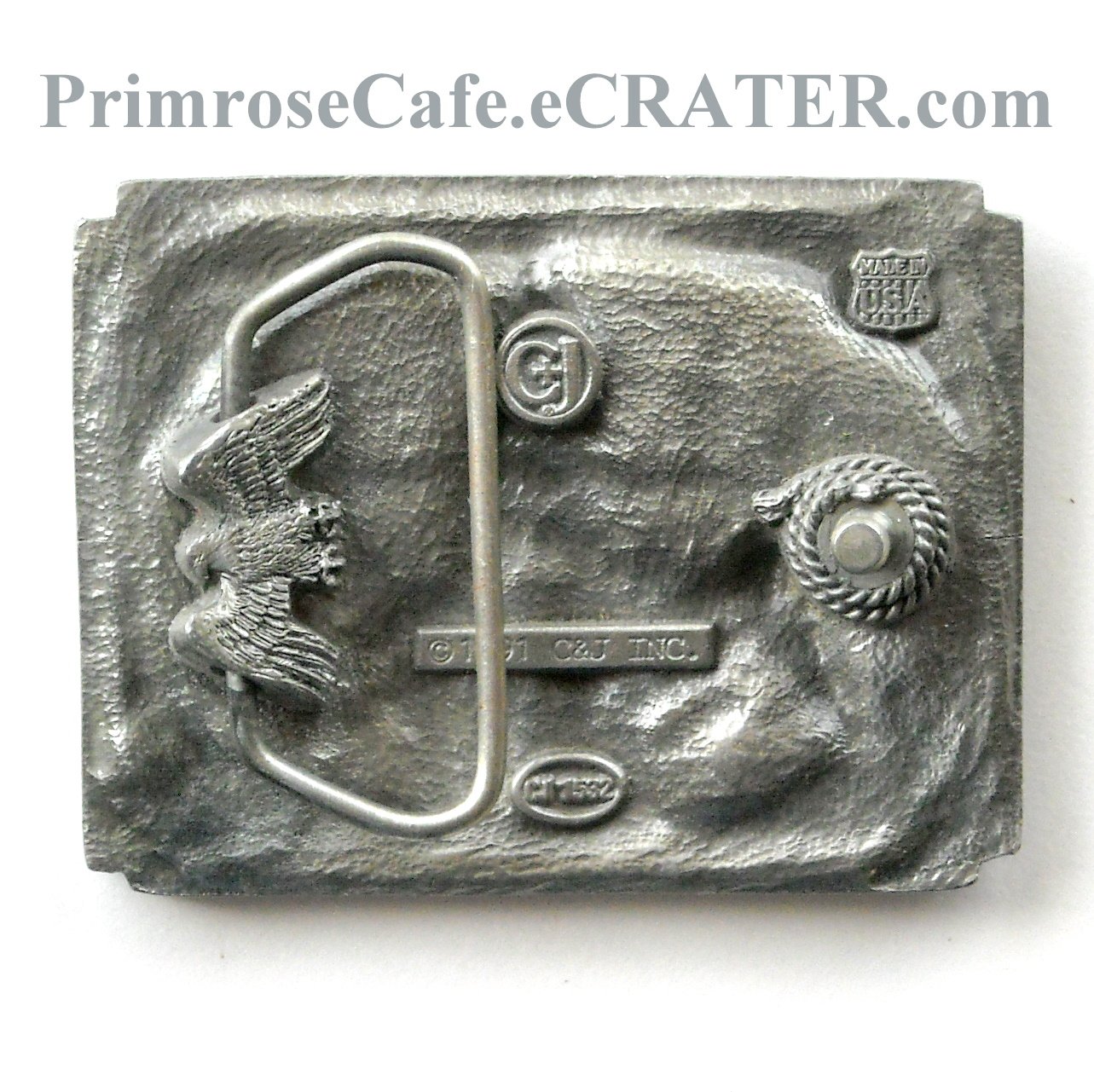 Mountain Man Old Fur Trapper Vintage 3D C&J Pewter metal alloy belt buckle