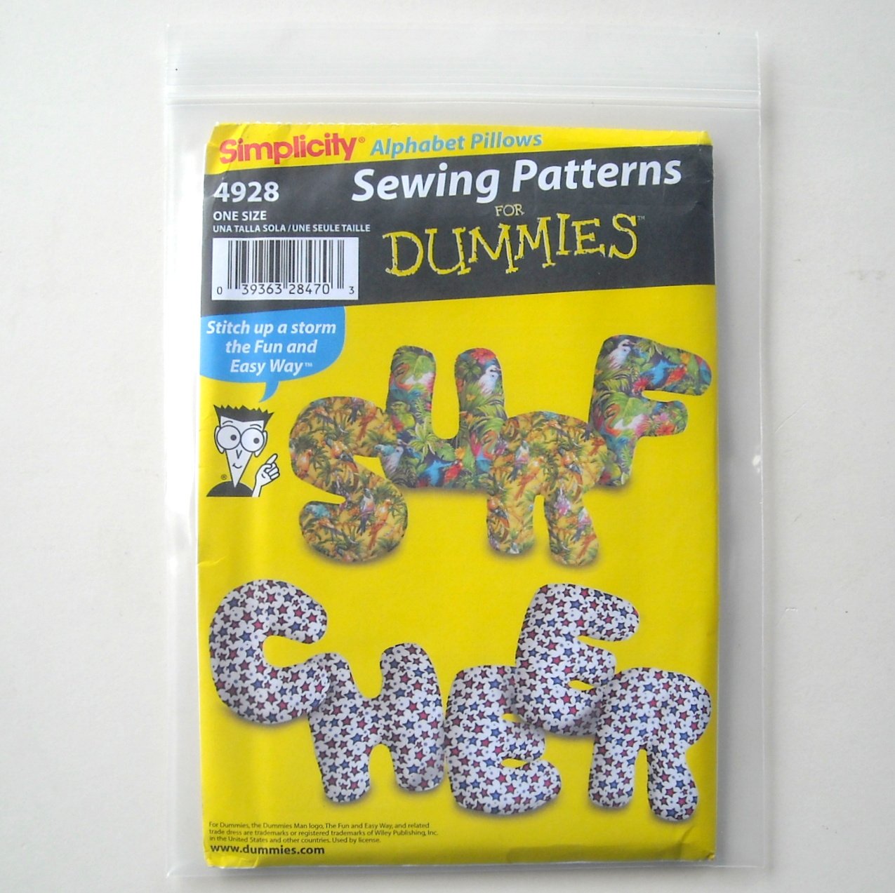 Crafts Alphabet Pillows Simplicity Sewing Pattern Dummies 4928