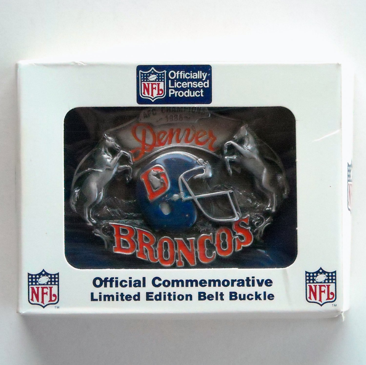Denver Broncos 3D Vintage NFL Siskiyou Pewter belt buckle