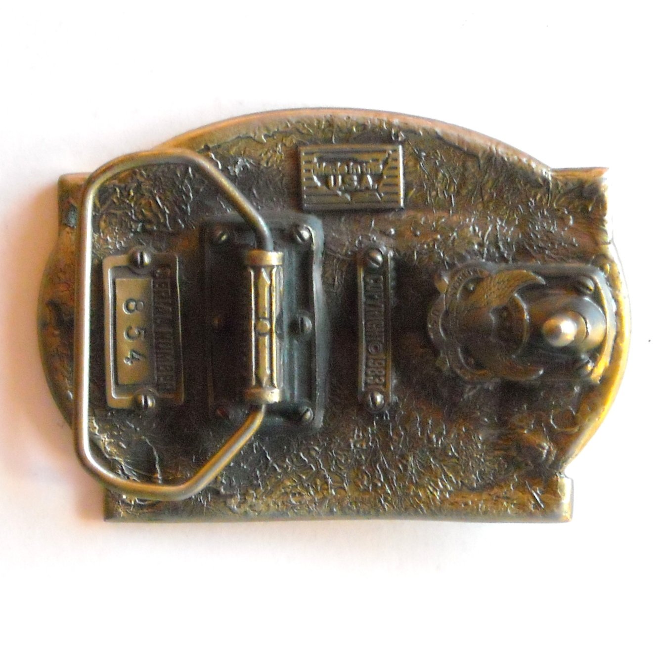 Mason Stone Brick Concrete brass GAB belt buckle