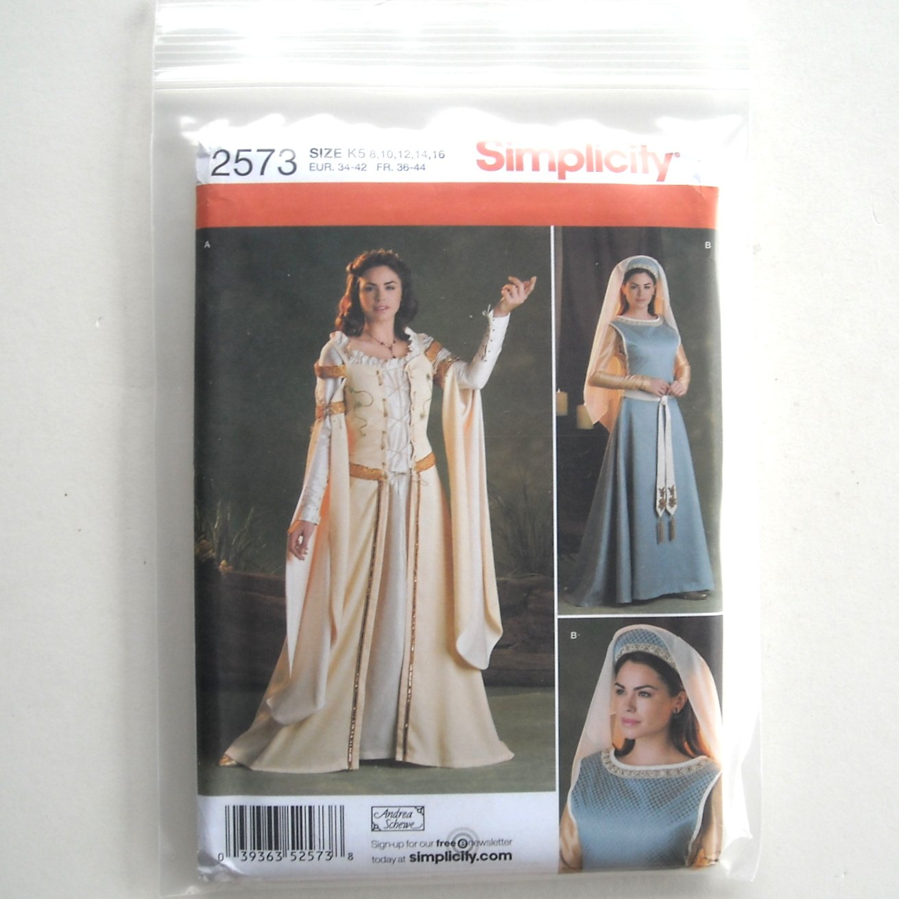 Misses Princess Costumes Size K5 8 - 16 Simplicity Sewing Pattern 2573