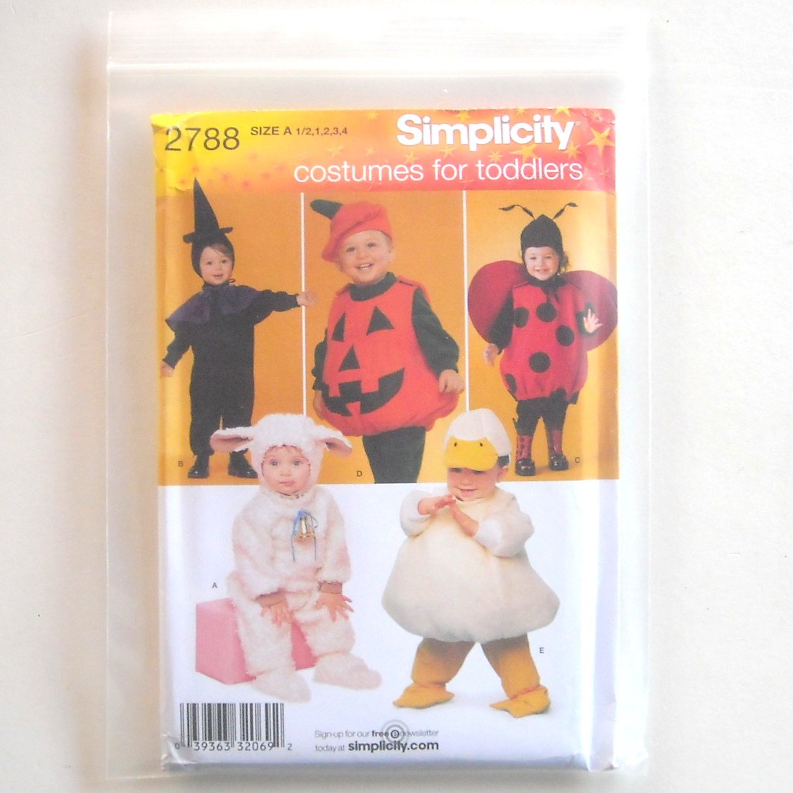 Costumes For Toddlers Size A 1 - 4 Simplicity Sewing Pattern 2788