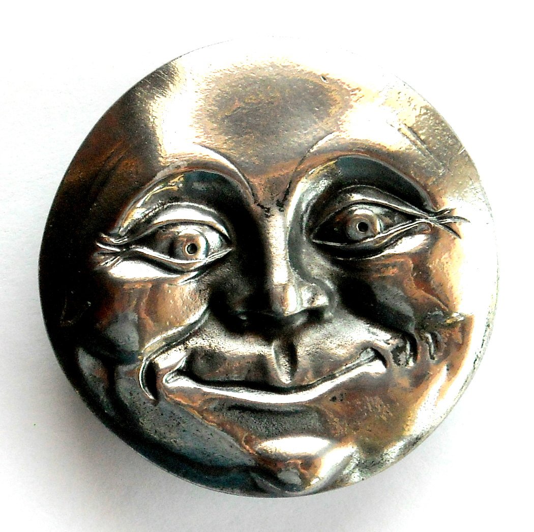 Smiling Full Moon Shiny 3D Bergamot USA Belt Buckle