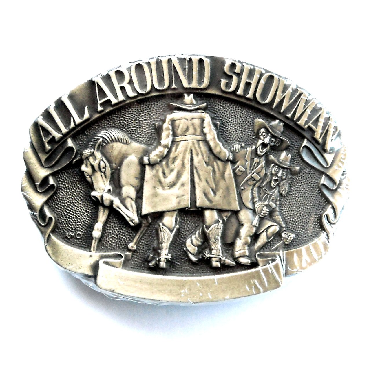 SOLD All Around Cowboy Showman Vintage Award Design Solid Brass belt buckle