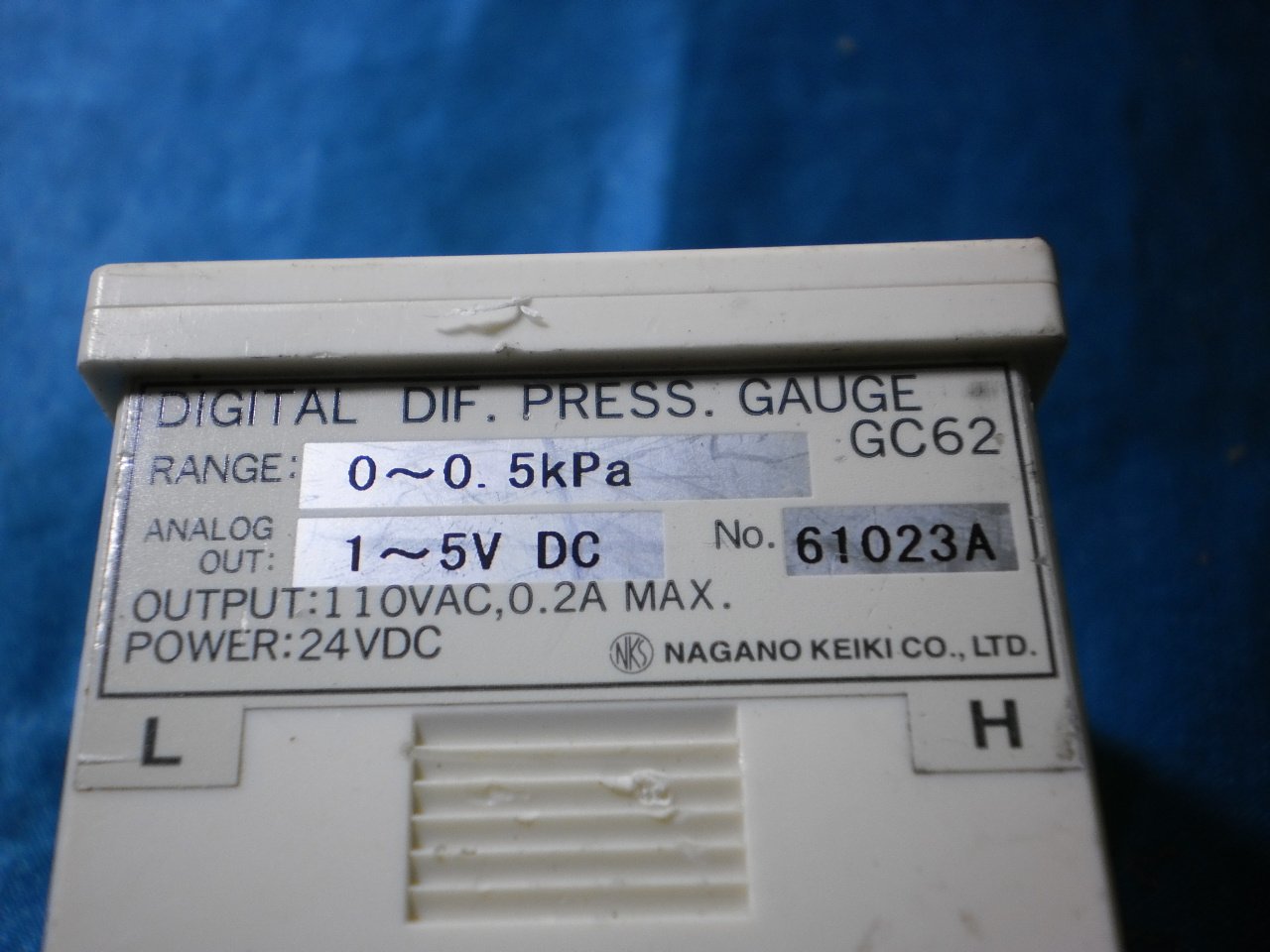 Nagano Keiki GC62 Pressure Sensor 0-0.5 kPa