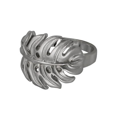 Monstera Leaf Silver Ring