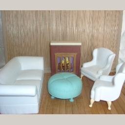 Living Room Set With Fireplace For Barbie