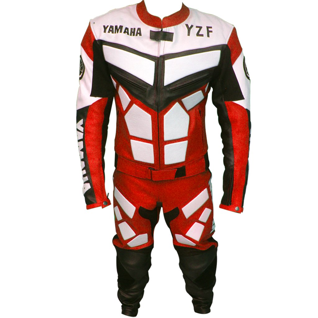 YAMAHA RACING LEATHER MOTOR BIKE MOTORCYCLE SUIT ALL SIZE JACKET ...