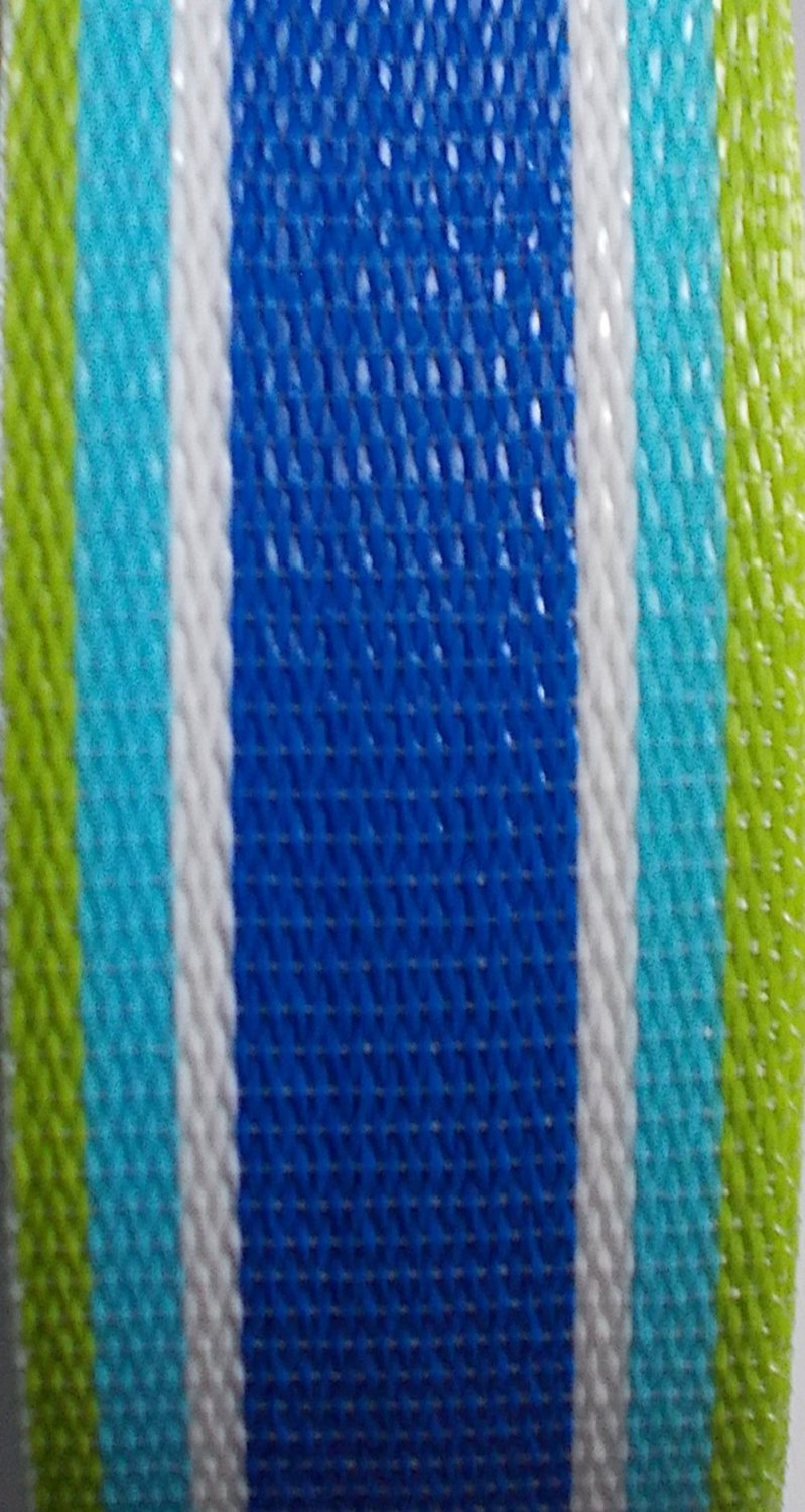 WebbingPro(TM) Lawn Chair Webbing 3" x 92 ft roll - Blue Green Stripe