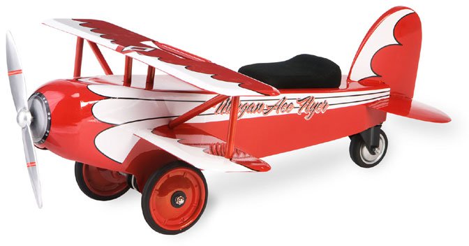 Ace Flyer BiPlane Scoot Along Steel Ride on Airplane for kids
