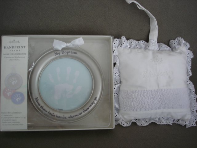 Hallmark Handprint Frame & Baptism Christening Pillow