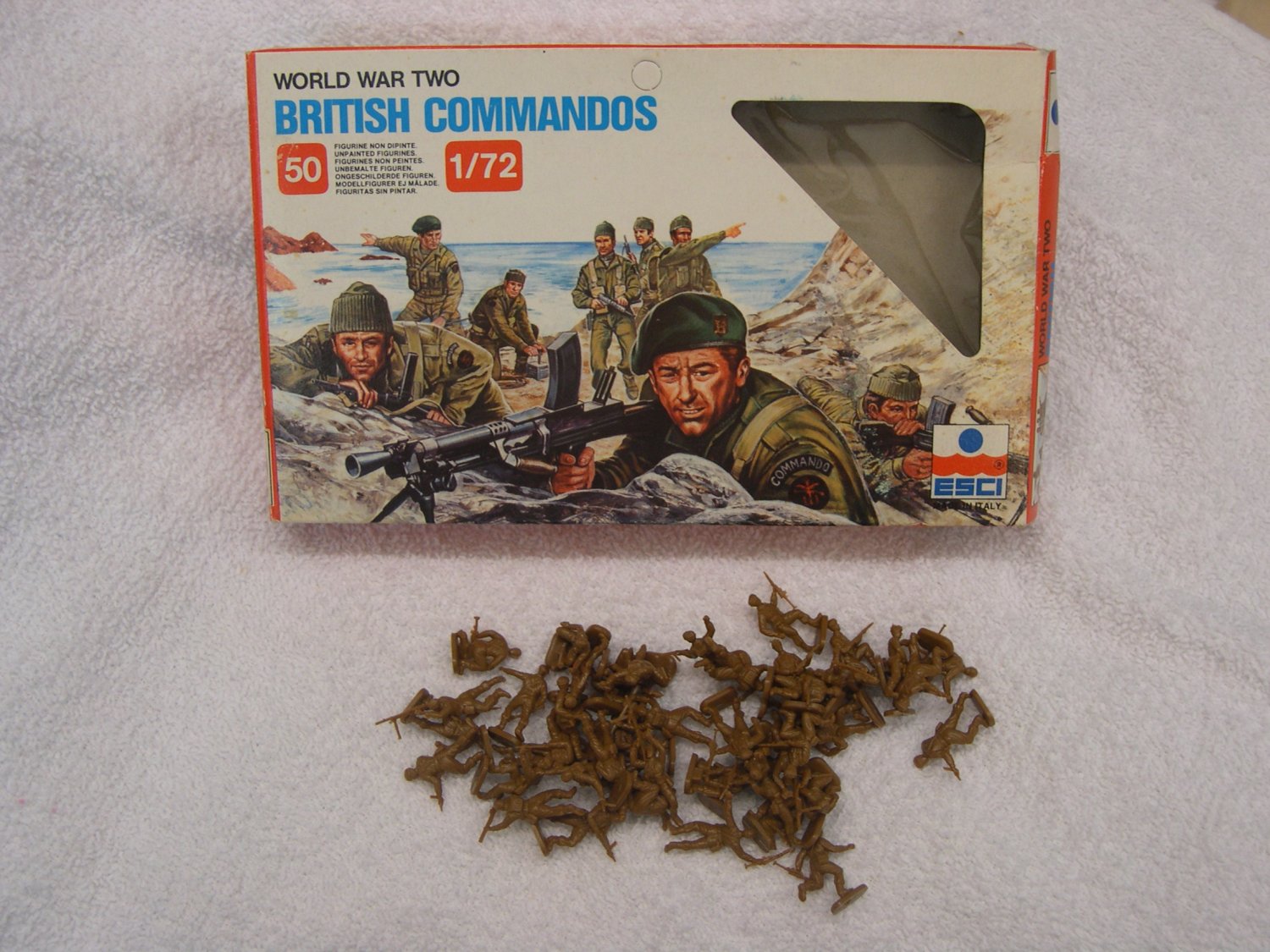 British Commandos plastic model soldiers, WWII, maker ESCI, army men