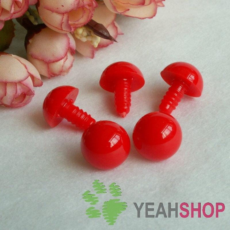 16mm Red Round Nose / Safety Nose / Clown Nose - 5 pcs