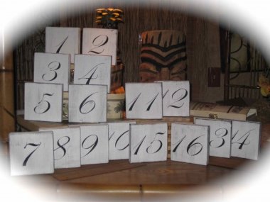 Shabby Chic Wedding Reception Self Standing Table Numbers 1 - 10 ...
