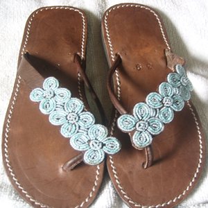 Handmade Beaded Leather Sandals
