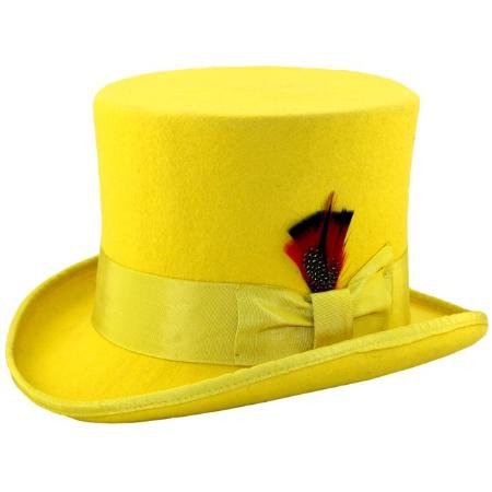 Men'S Elegant Top Hat - Yellow