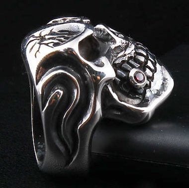 DIAMOND HEAVY MAFIA SKULL STERLING SILVER RING ALL SIZES