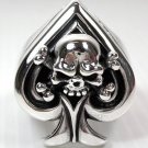 Number 13 Spade Gothic 925 Sterling Silver Ring