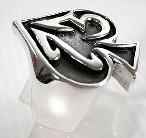 Number 13 Spade Gothic 925 Sterling Silver Ring